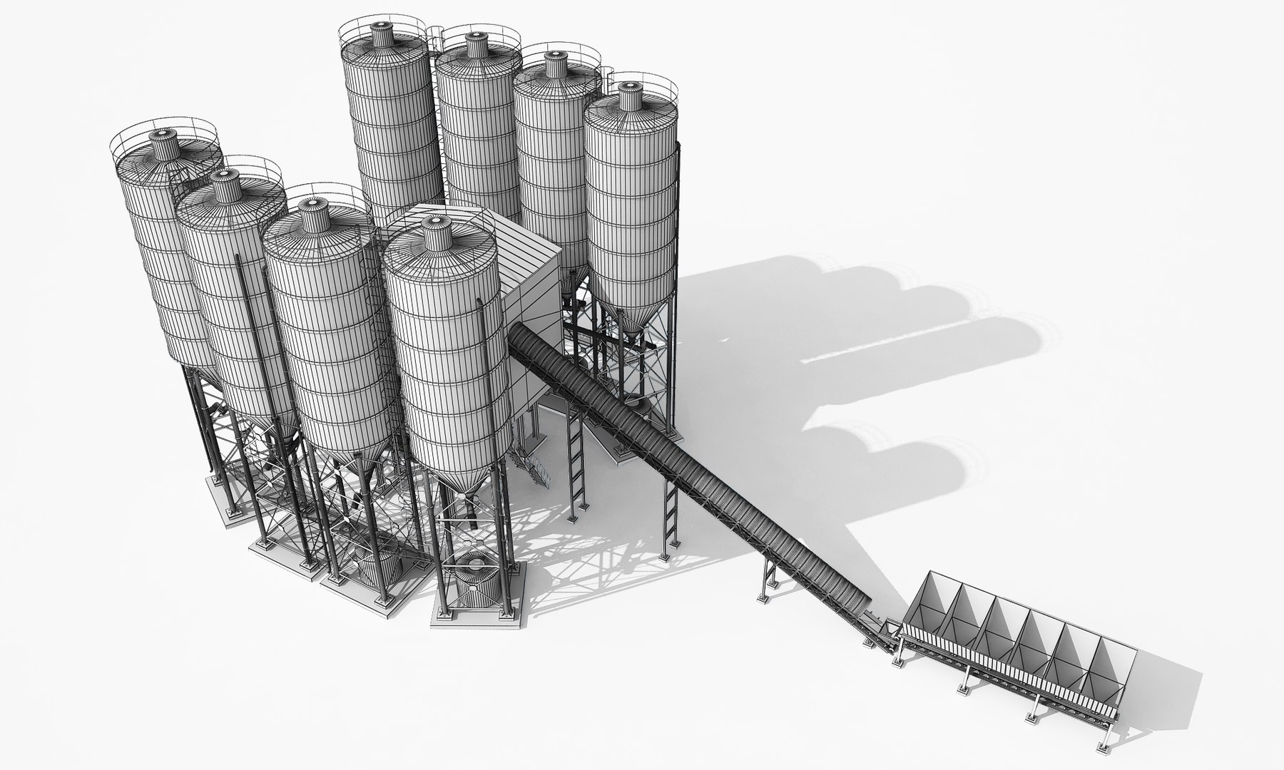 Concrete Batching Plant 3D Model - TurboSquid 1491362