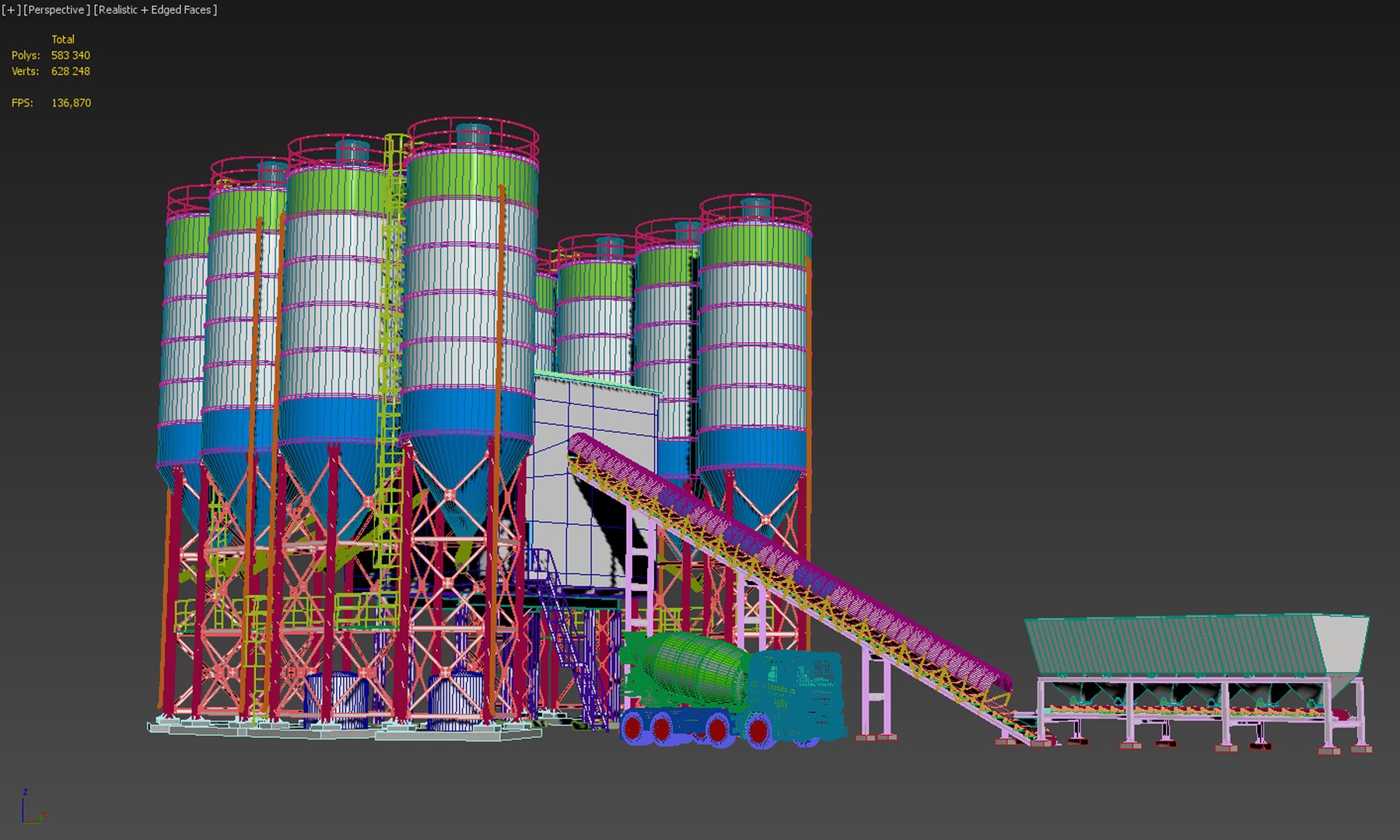 Concrete Batching Plant 3D Model - TurboSquid 1491362