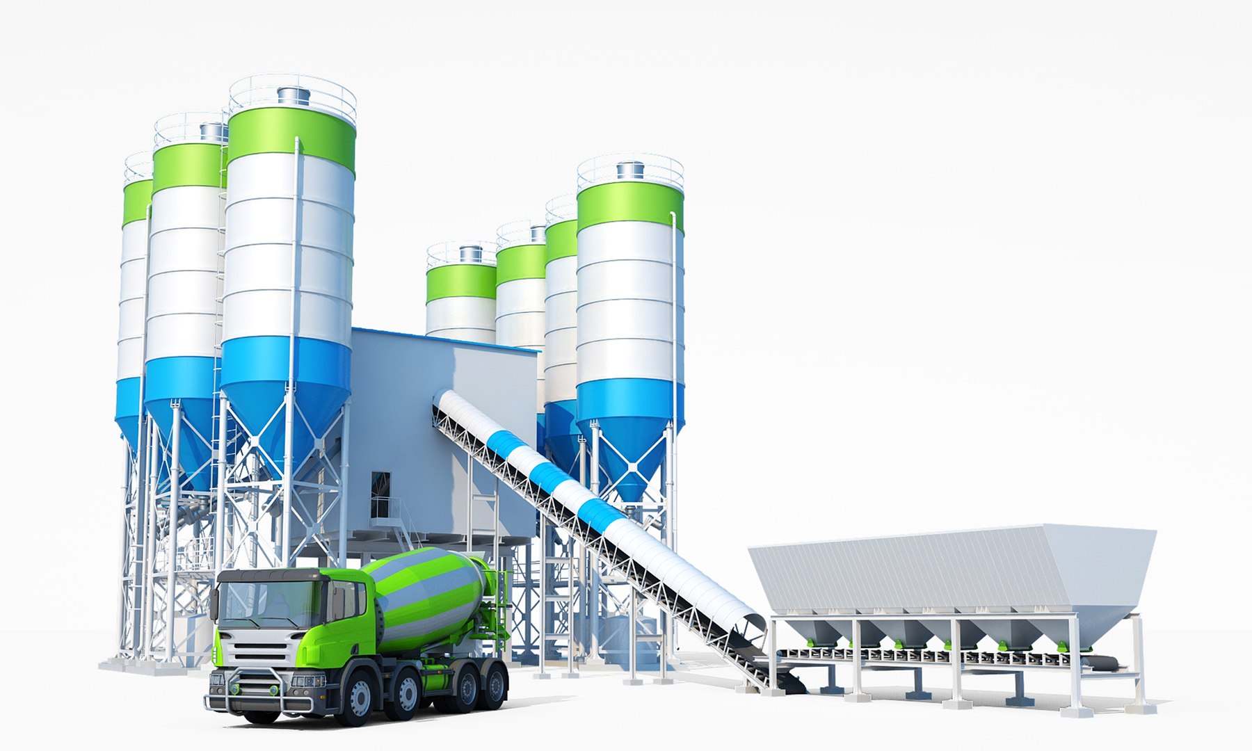 Concrete Batching Plant 3D Model - TurboSquid 1491362