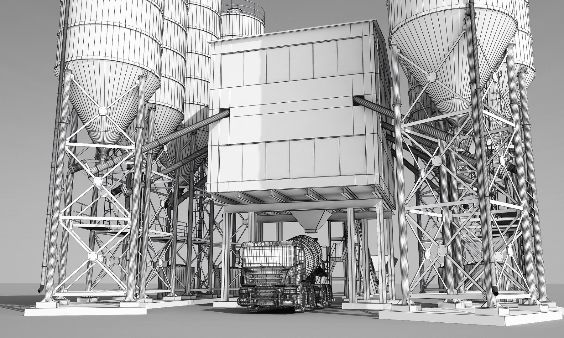 Concrete Batching Plant 3D Model - TurboSquid 1491362