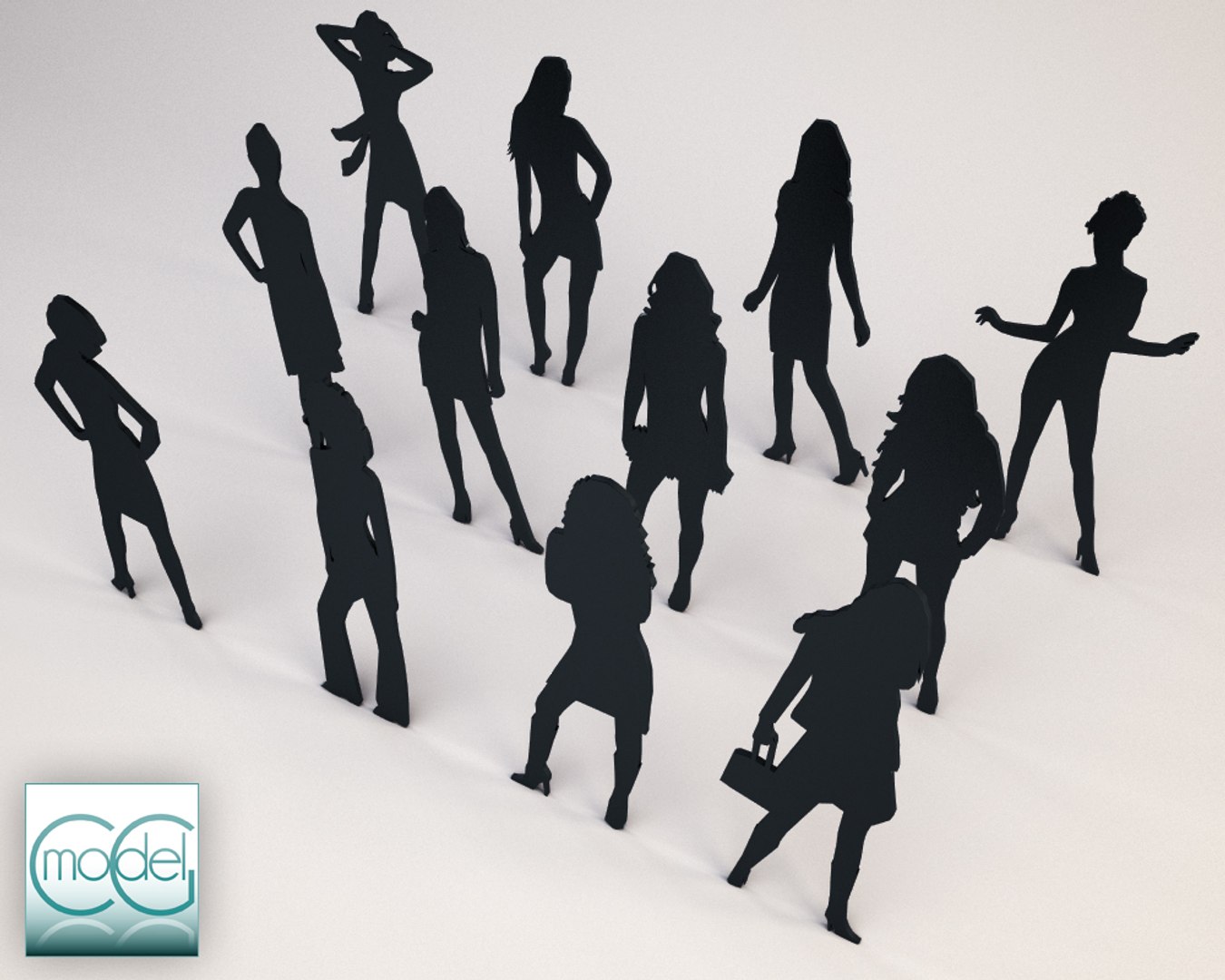 Silhouette People 3d Model