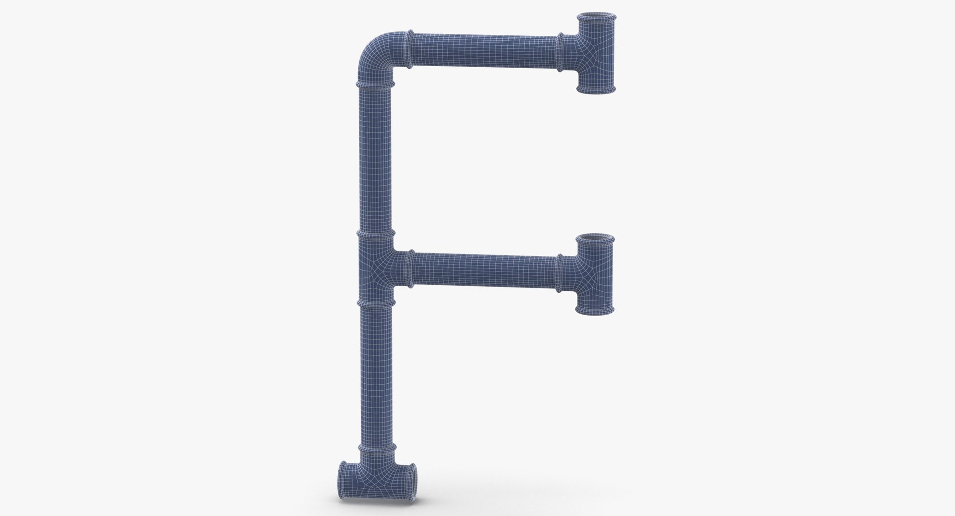 Galvanized steel pipe letter model - TurboSquid 1436518