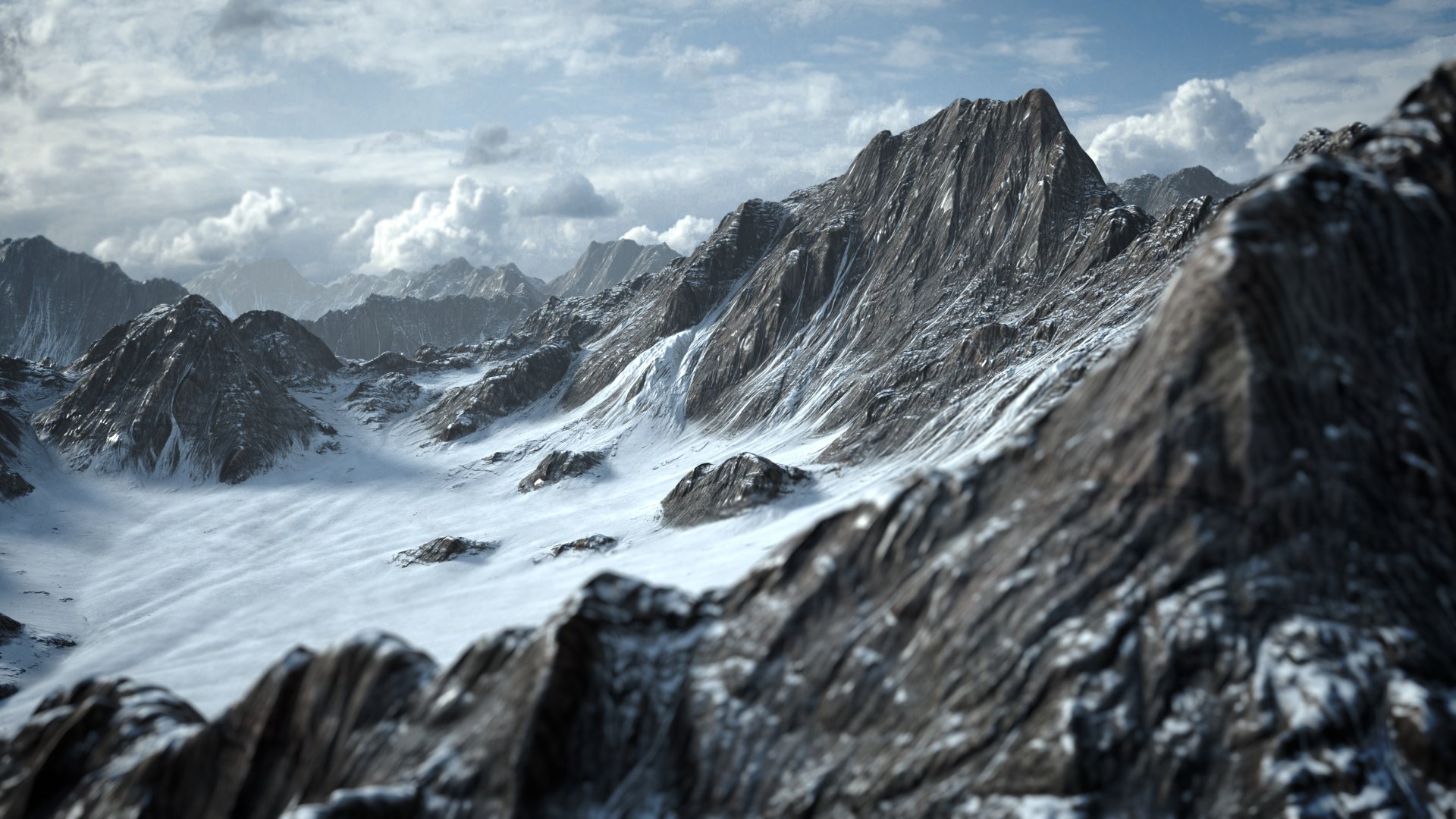 3D Snow Mountain Model - TurboSquid 1432958