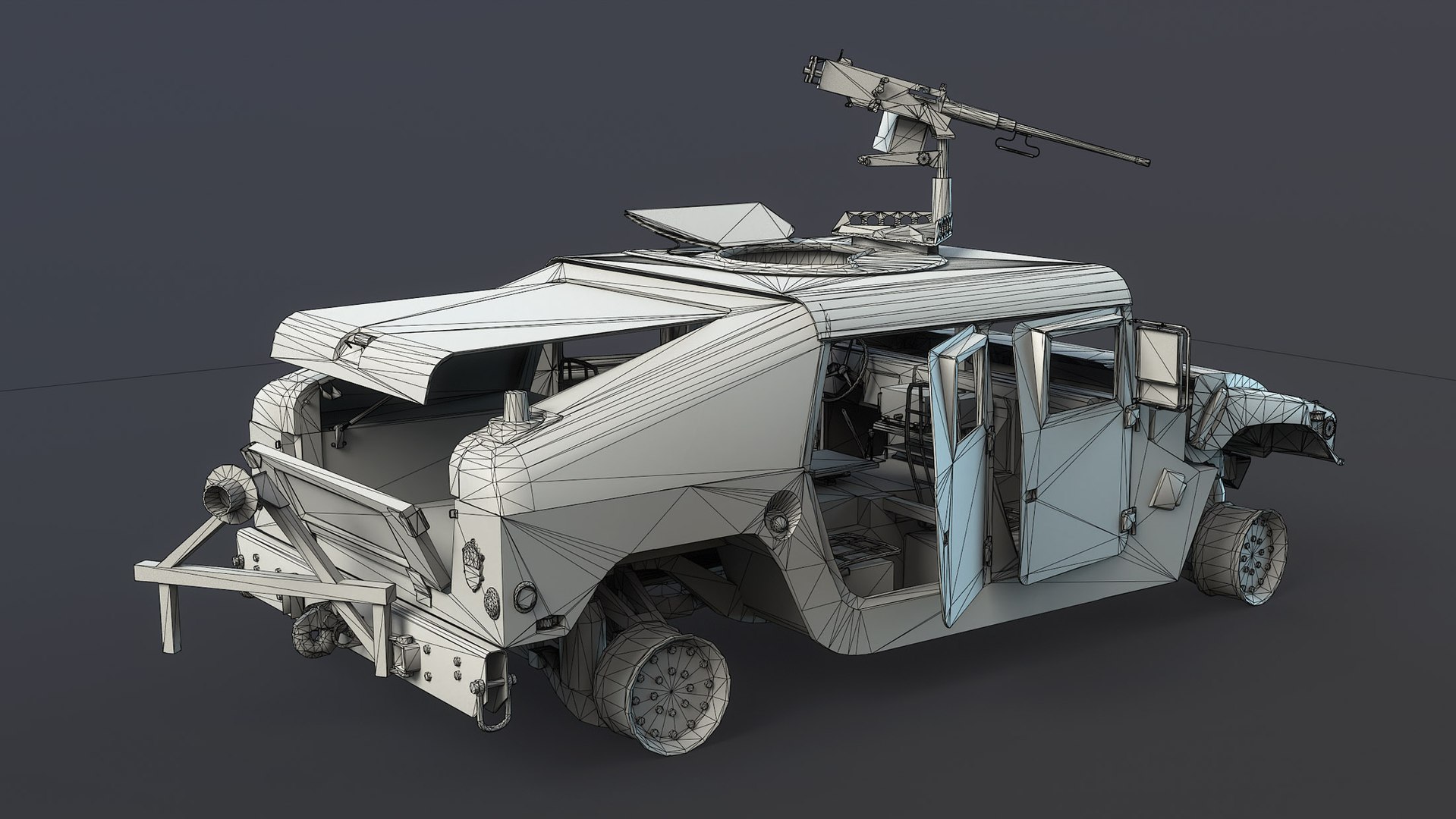 HMMWV M998 Humvee Destroyed 3D - TurboSquid 2074554