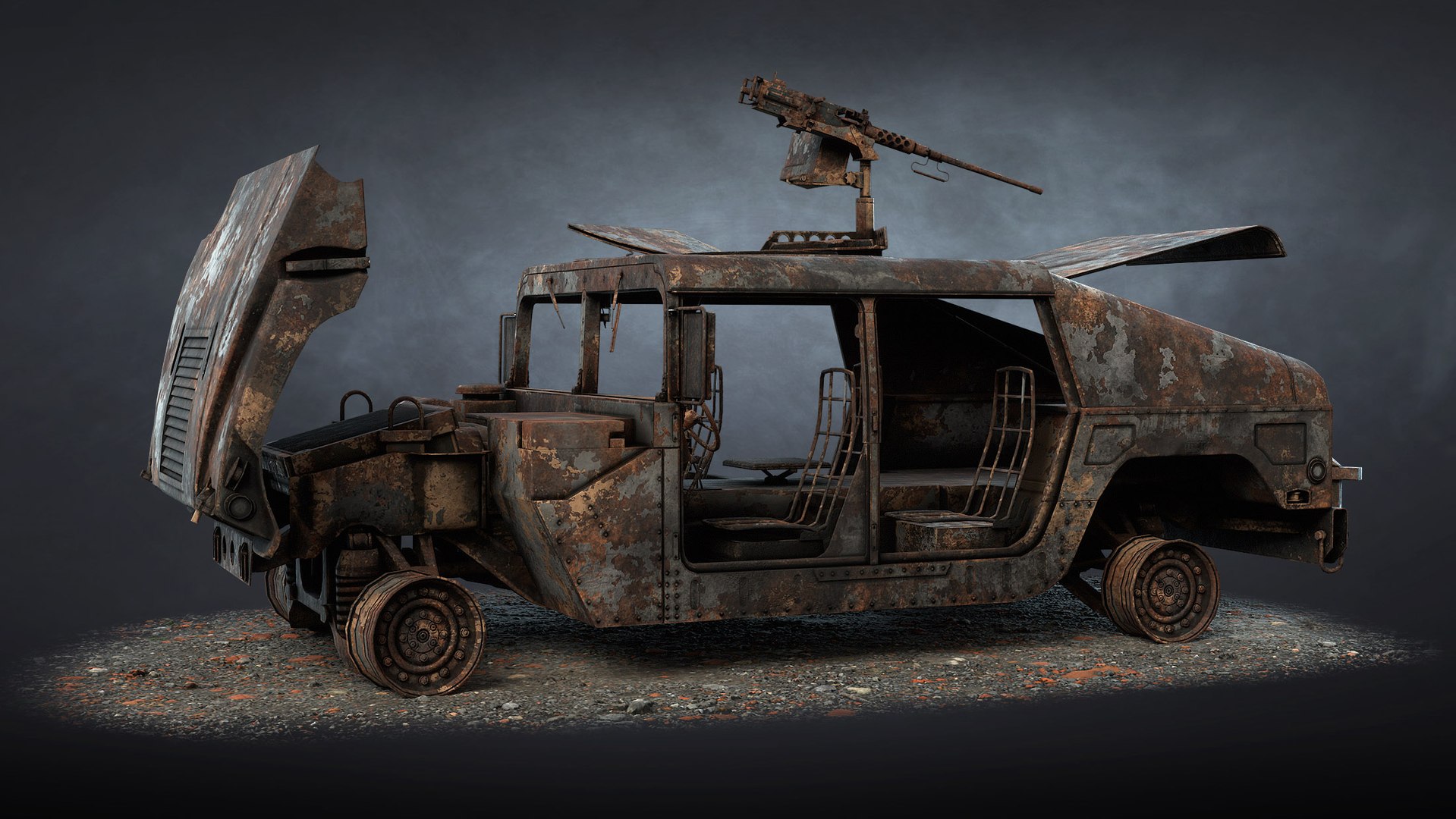 HMMWV M998 Humvee Destroyed 3D - TurboSquid 2074554