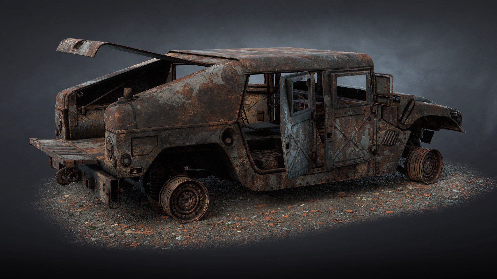 HMMWV M998 Humvee Destroyed 3D - TurboSquid 2074554