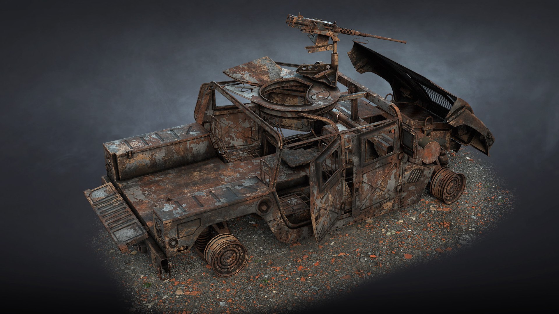 HMMWV M998 Humvee Destroyed 3D - TurboSquid 2074554