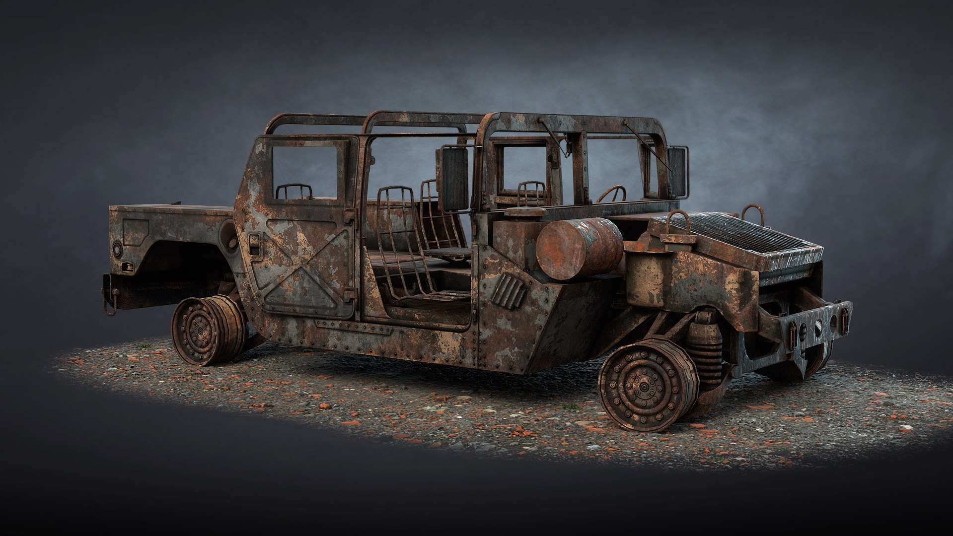 HMMWV M998 Humvee Destroyed 3D - TurboSquid 2074554