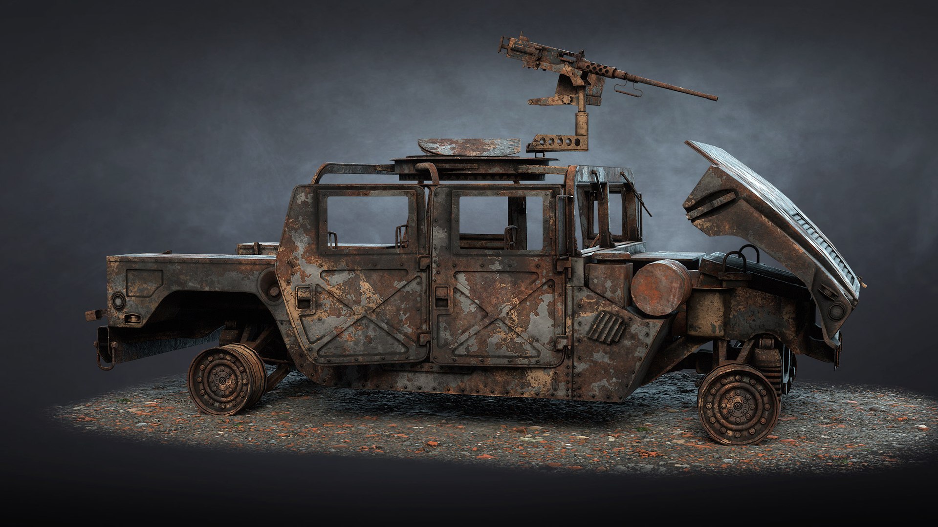 HMMWV M998 Humvee Destroyed 3D - TurboSquid 2074554