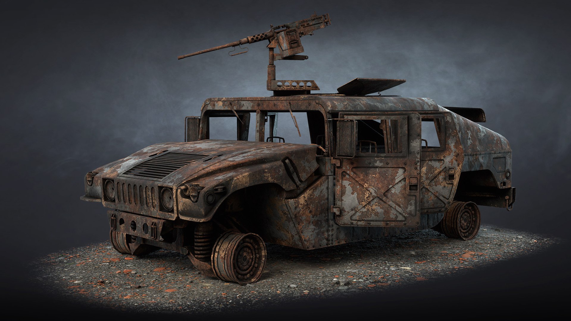 HMMWV M998 Humvee Destroyed 3D - TurboSquid 2074554