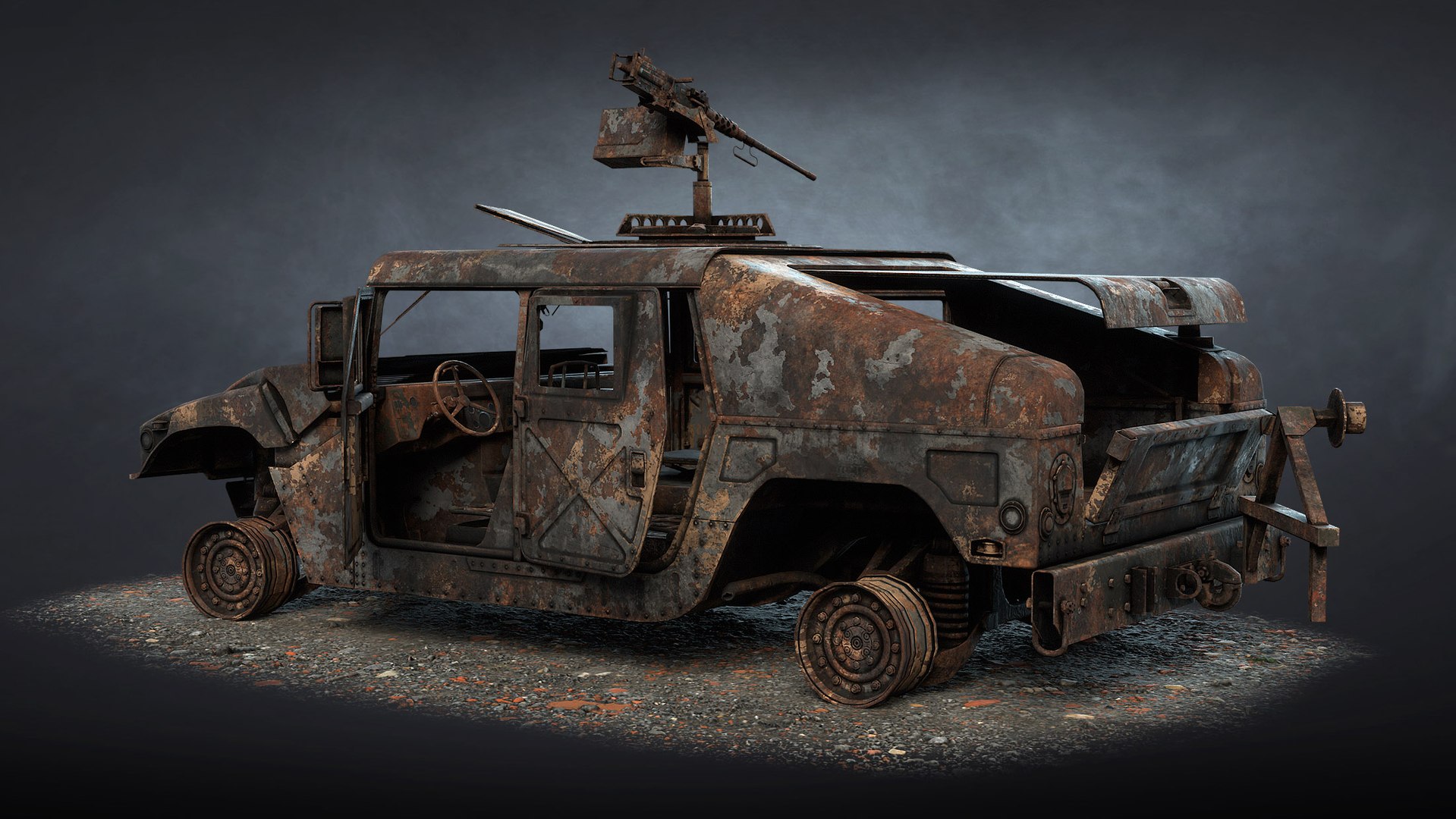 HMMWV M998 Humvee Destroyed 3D - TurboSquid 2074554