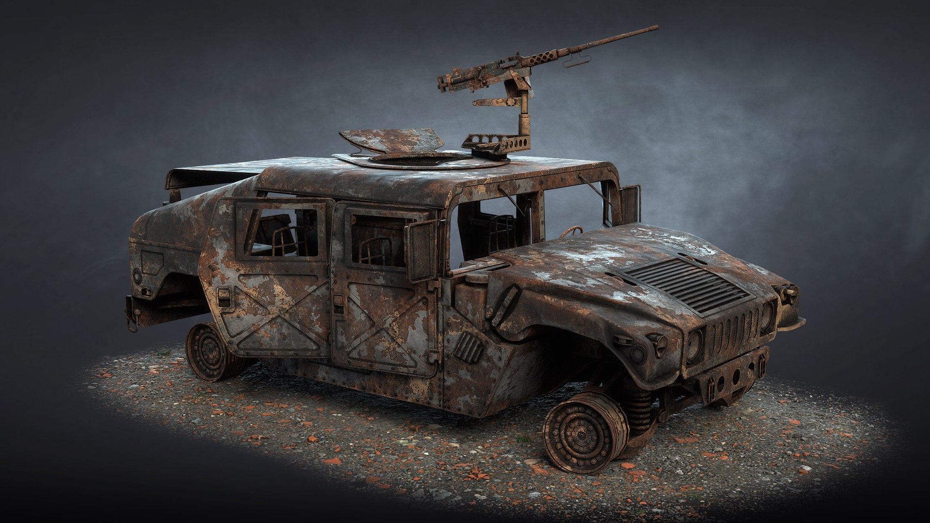 HMMWV M998 Humvee Destroyed 3D - TurboSquid 2074554