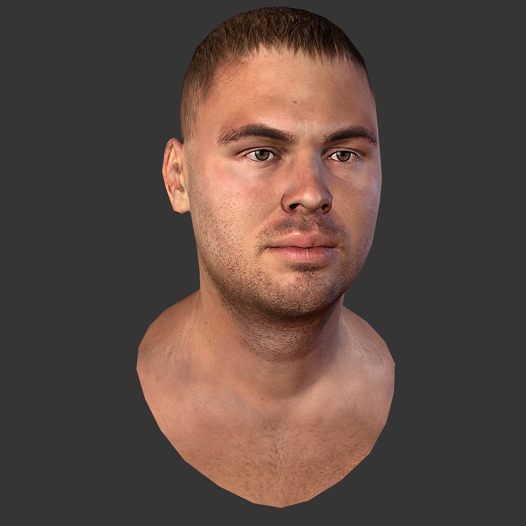 3d Realistic Human Male Head Model