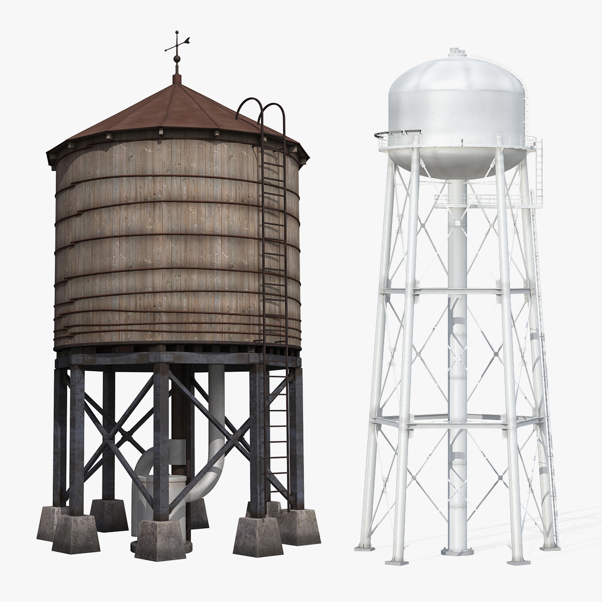 3D model water towers - TurboSquid 1418919