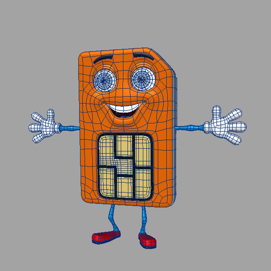 3d cartoon sim card model