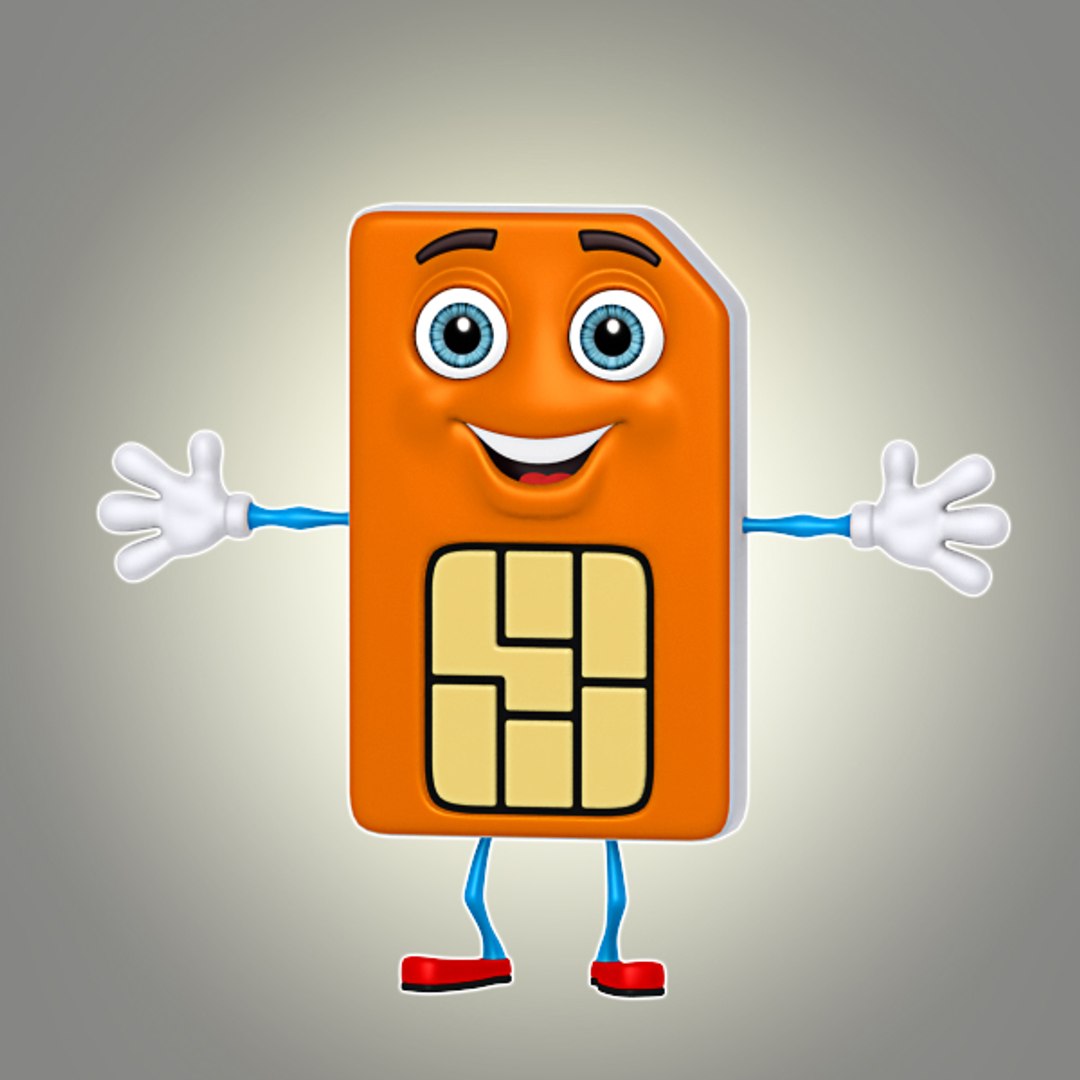 3d cartoon sim card model