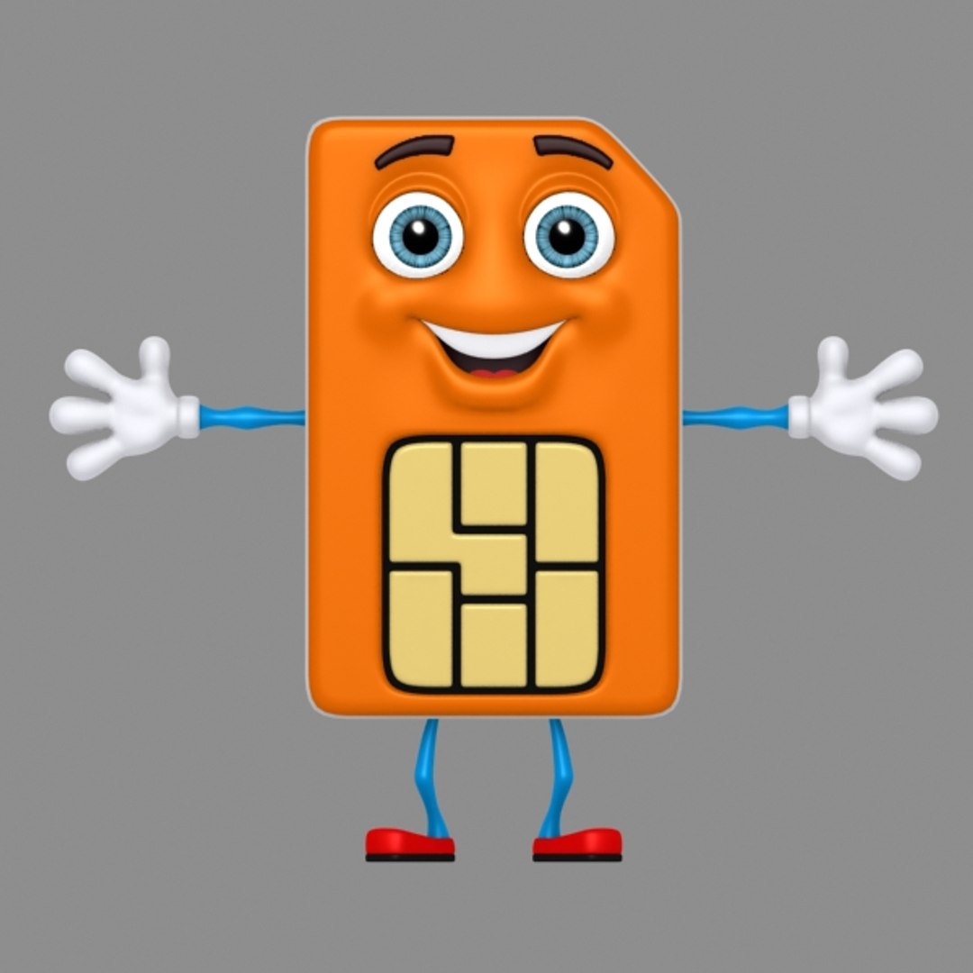 3d cartoon sim card model