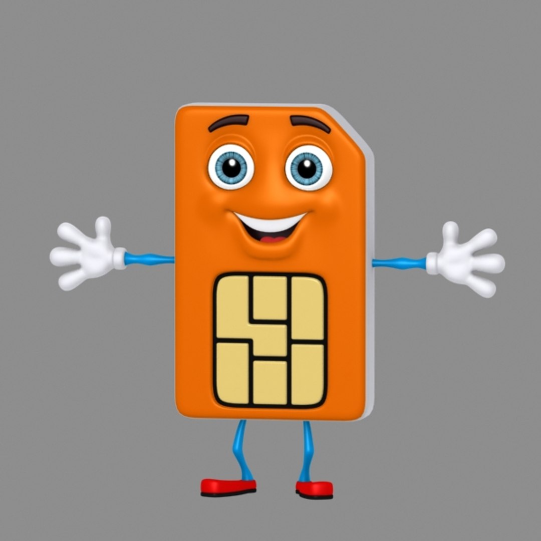 3d cartoon sim card model