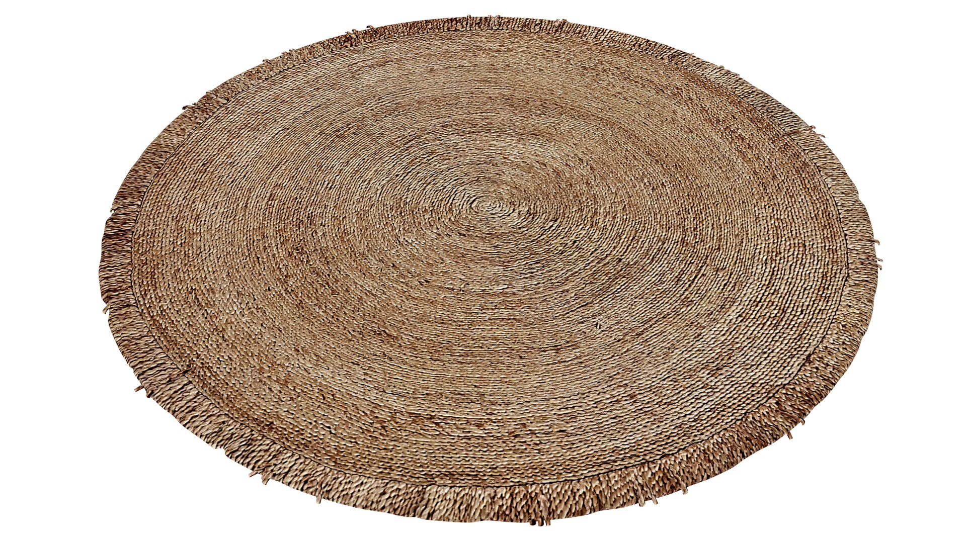 3D Model Aftas Hand Woven Jute Braided Rug Round Natural - TurboSquid ...