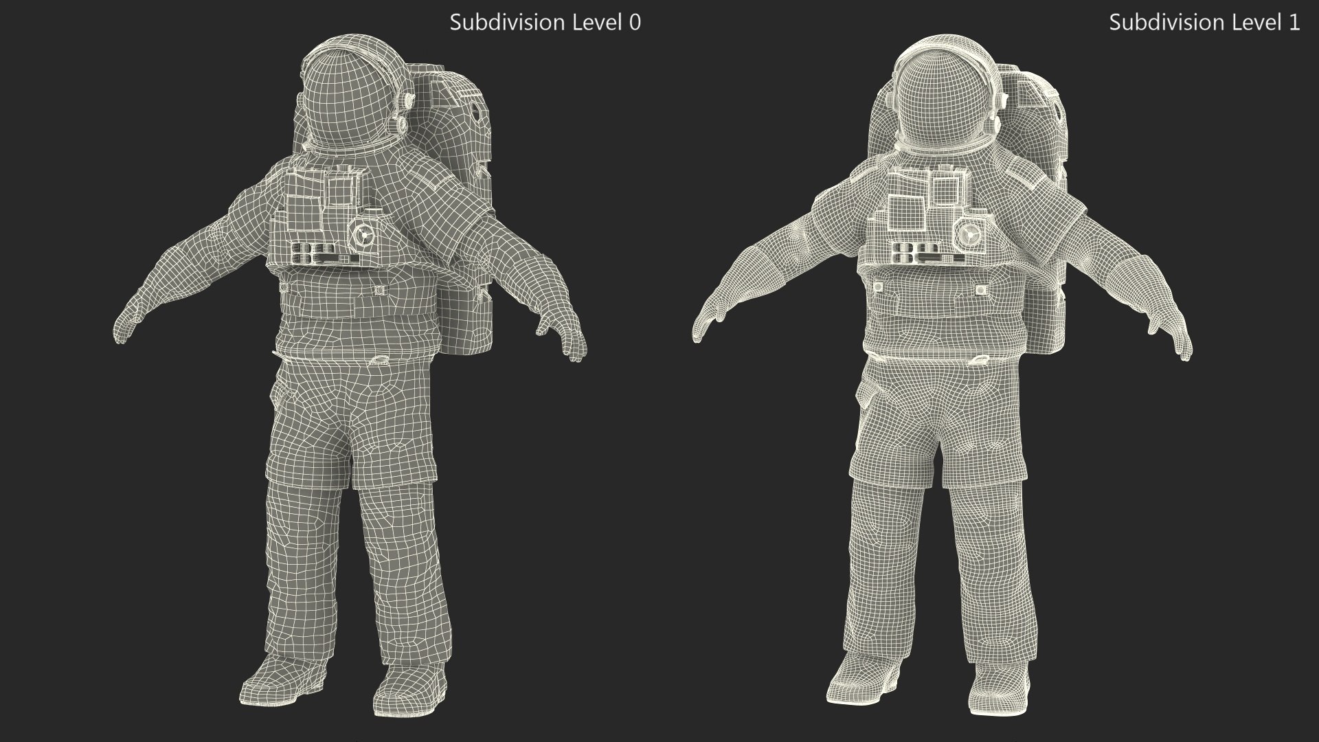 Astronaut Wearing Extravehicular Mobility Unit With Helmet 3D Model ...