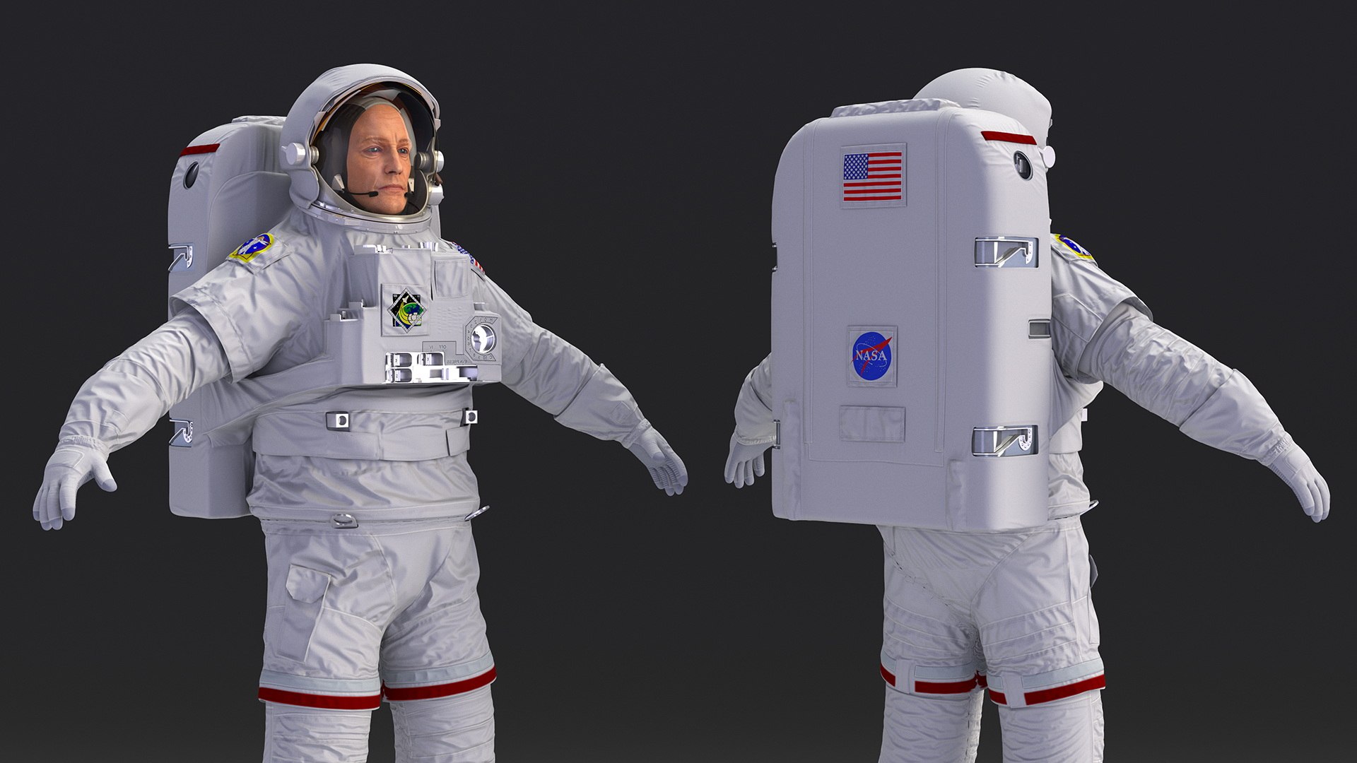 Astronaut Wearing Extravehicular Mobility Unit With Helmet 3D Model ...