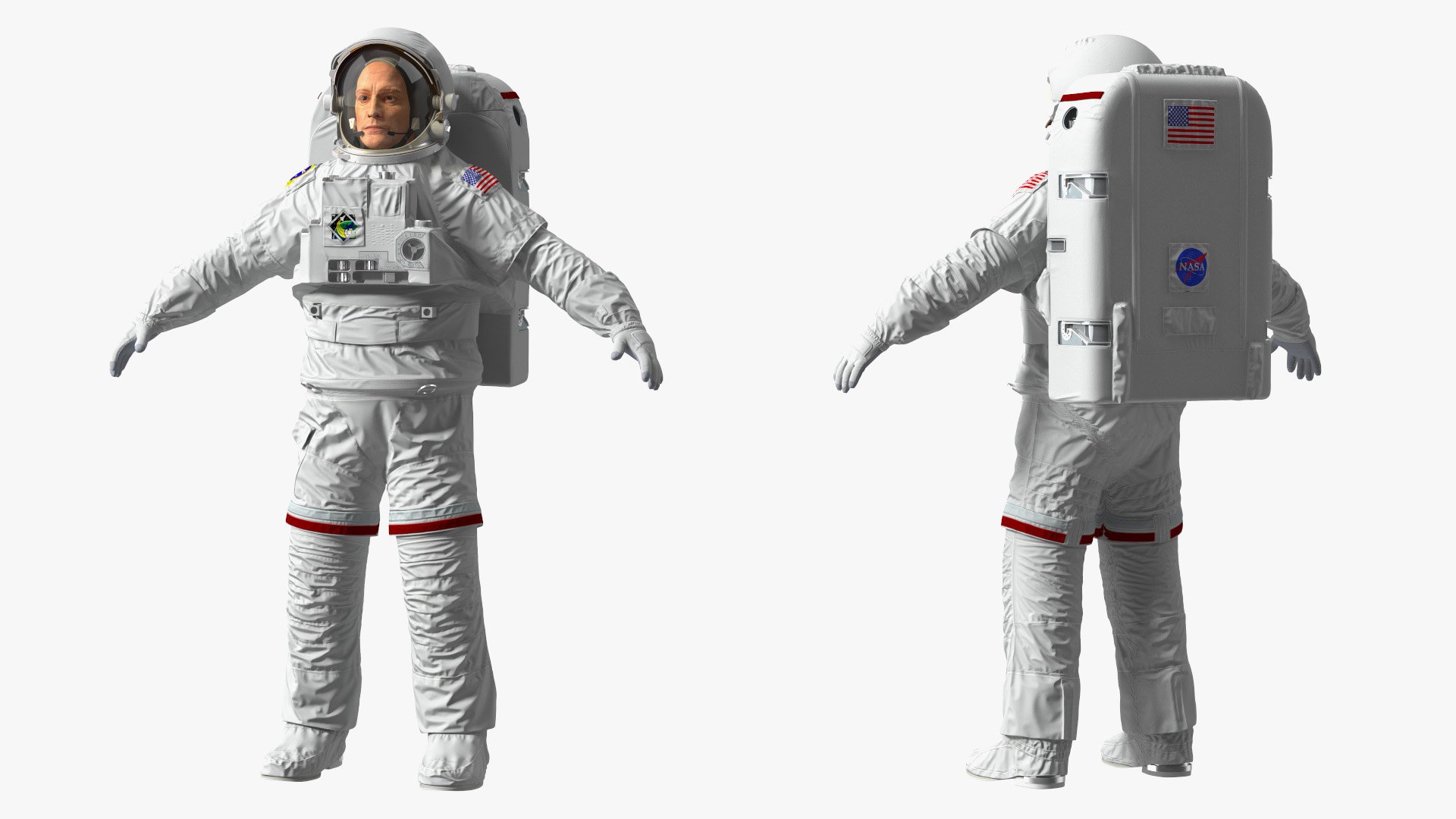 Astronaut Wearing Extravehicular Mobility Unit With Helmet 3D Model ...