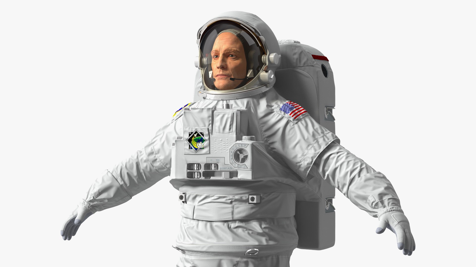 Astronaut Wearing Extravehicular Mobility Unit With Helmet 3D Model ...