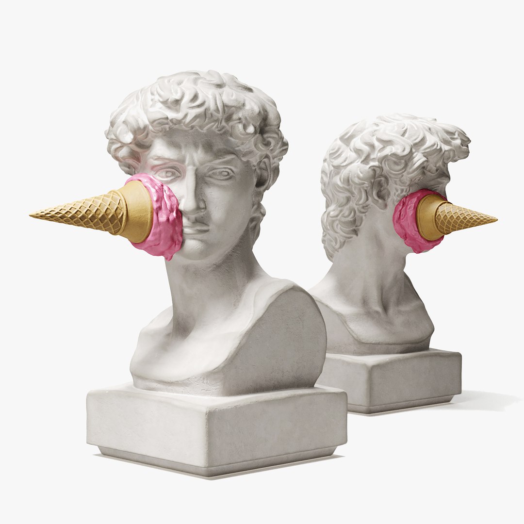 3D David Face Icecream Model - TurboSquid 2140611