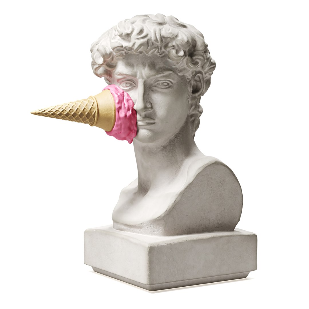 3D David Face Icecream Model - TurboSquid 2140611
