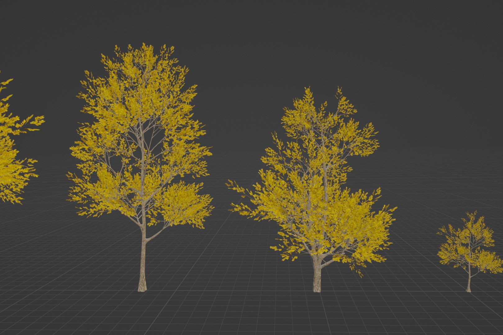 3D Model 4 Yellow Tree - TurboSquid 2250070