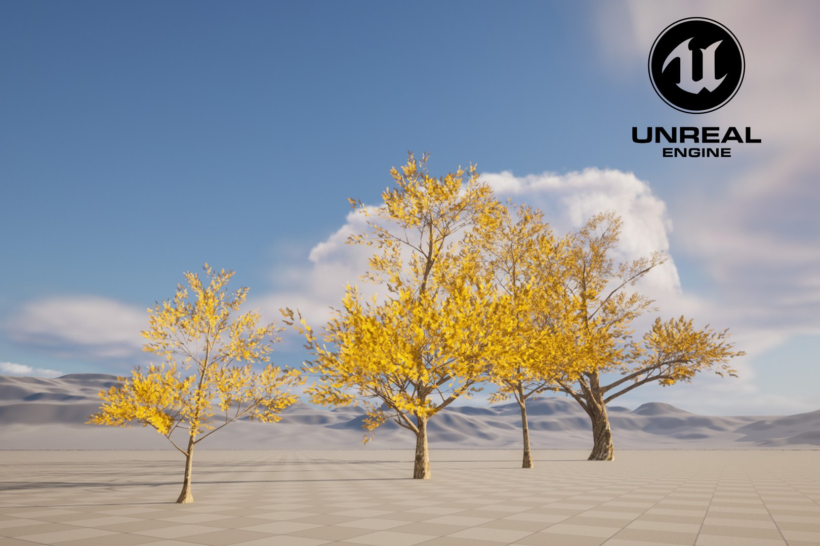 3D Model 4 Yellow Tree - TurboSquid 2250070