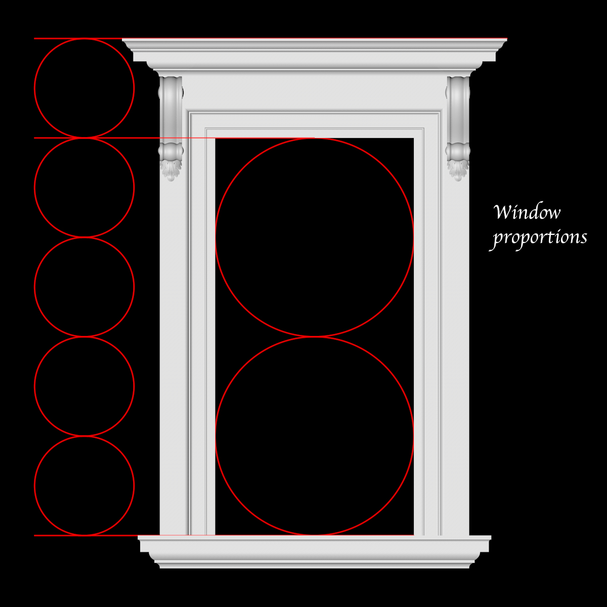 Classical window frame model - TurboSquid 1584803