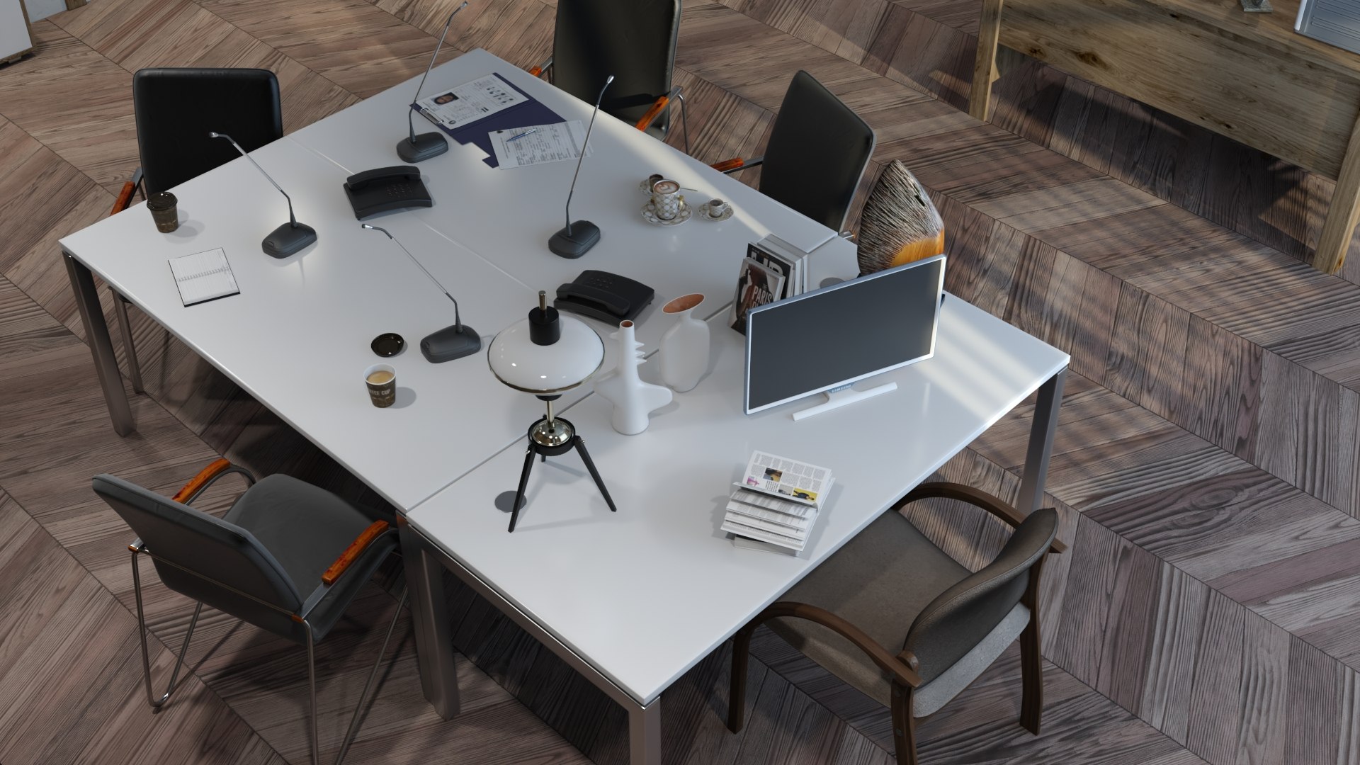 3D Modern Office Room Model - TurboSquid 2396291