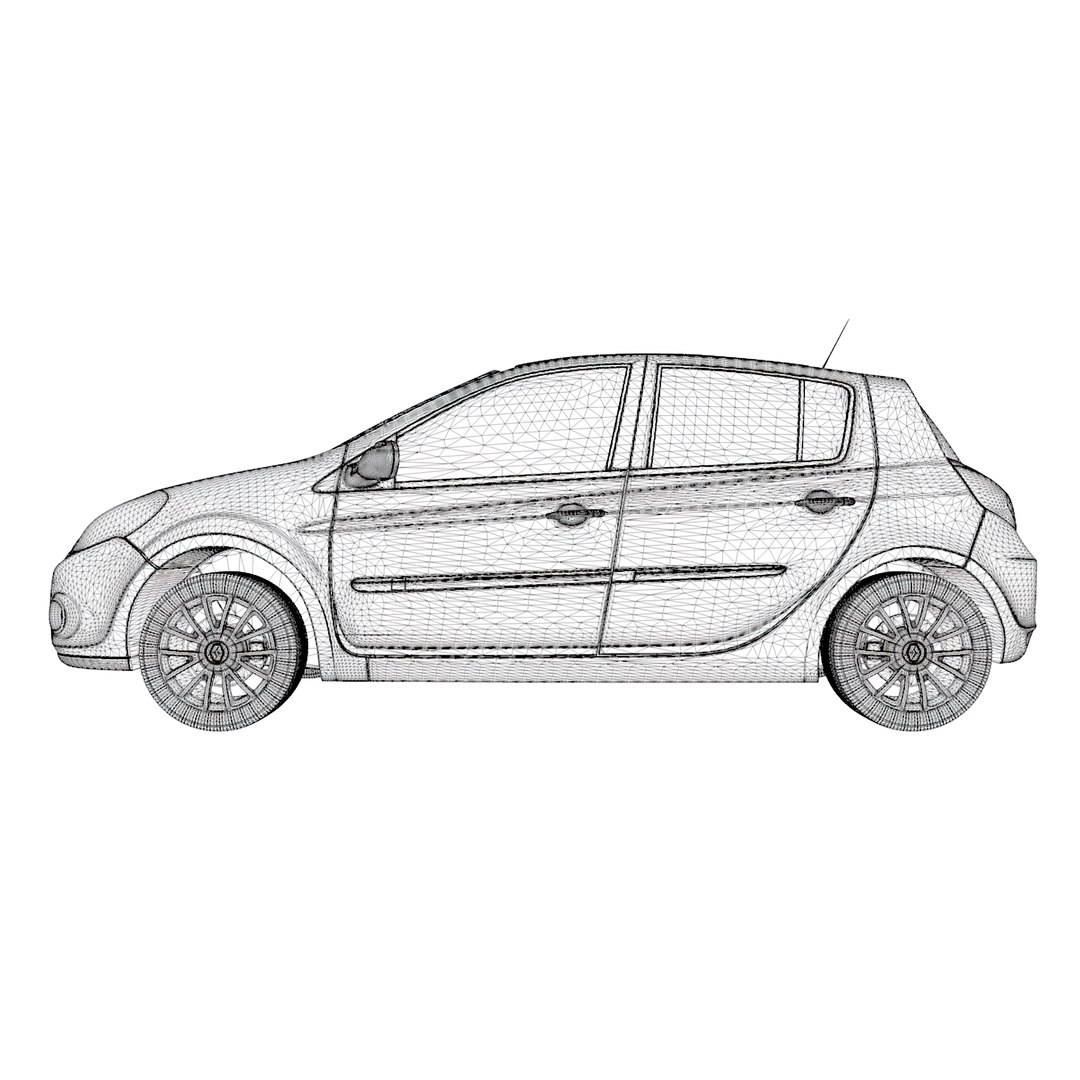 3D Renault Clio - 5-Door - 2010 model - TurboSquid 2138525