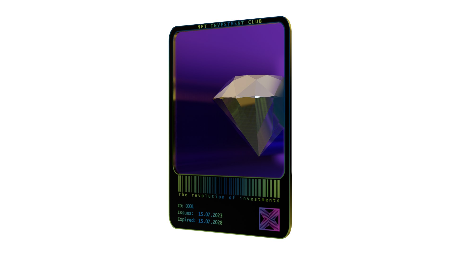 Holographic NFT Card Gradient Color 3D Model - TurboSquid 2275676