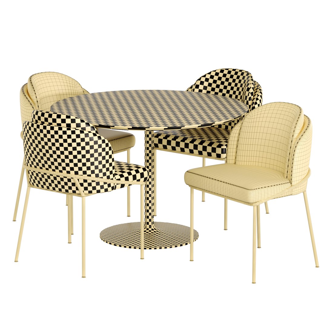 Angelo Chair With Anderson Table Vray 2014 3D Model - TurboSquid 2228401