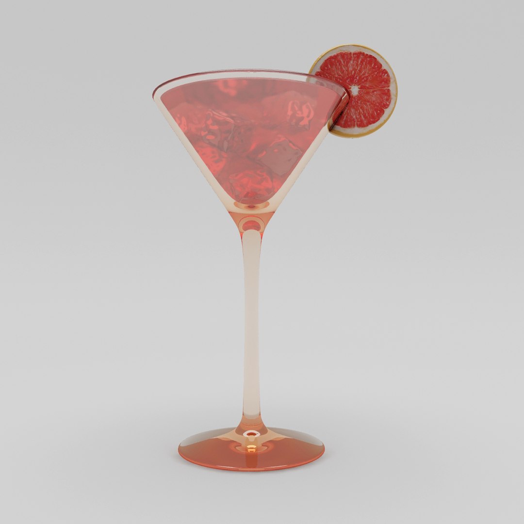 3d Martini Orange Model