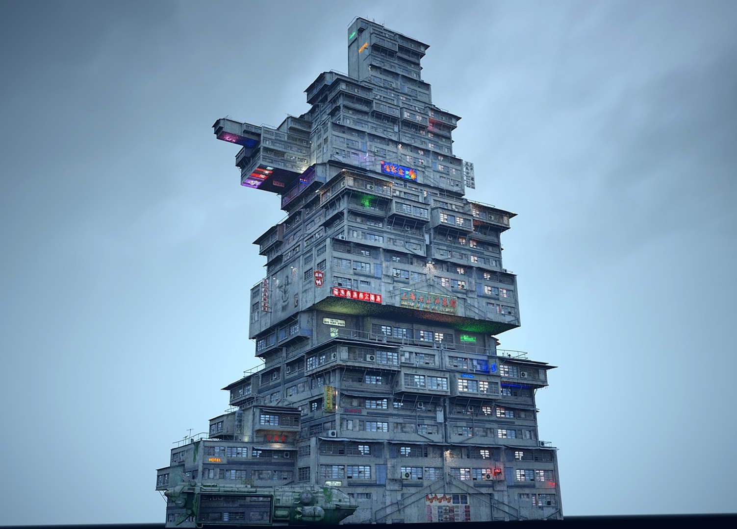 Dystopia building model - TurboSquid 1325542