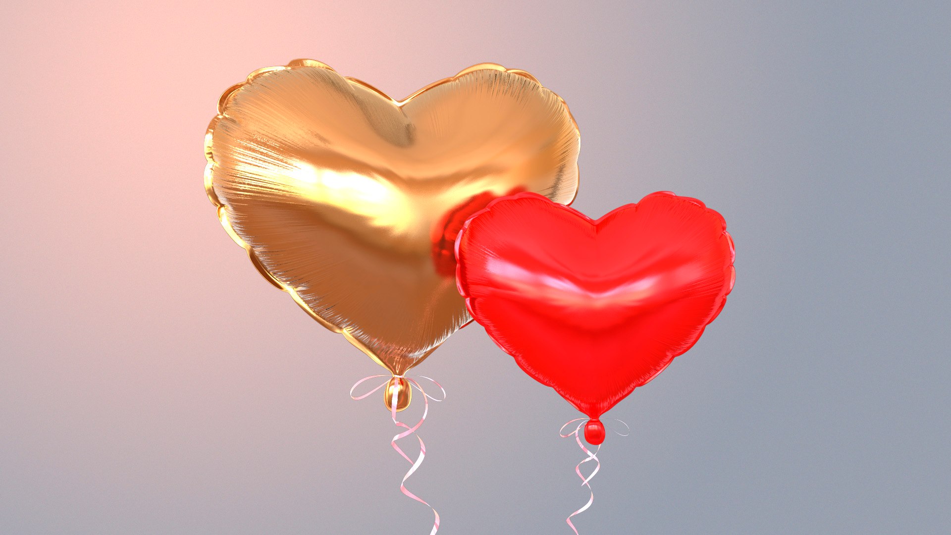 3D Balloons Two Hearts - TurboSquid 1938582