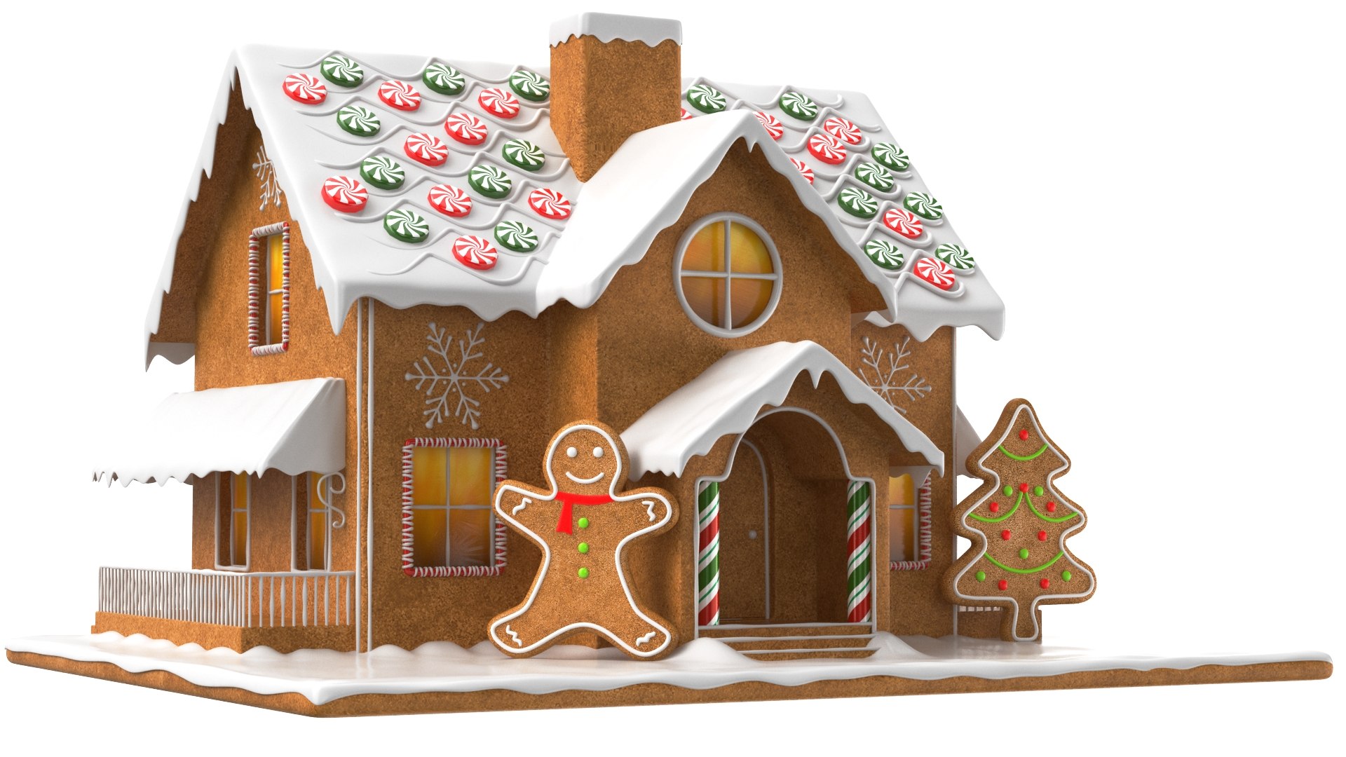 Detailed Gingerbread House Model - TurboSquid 2159975