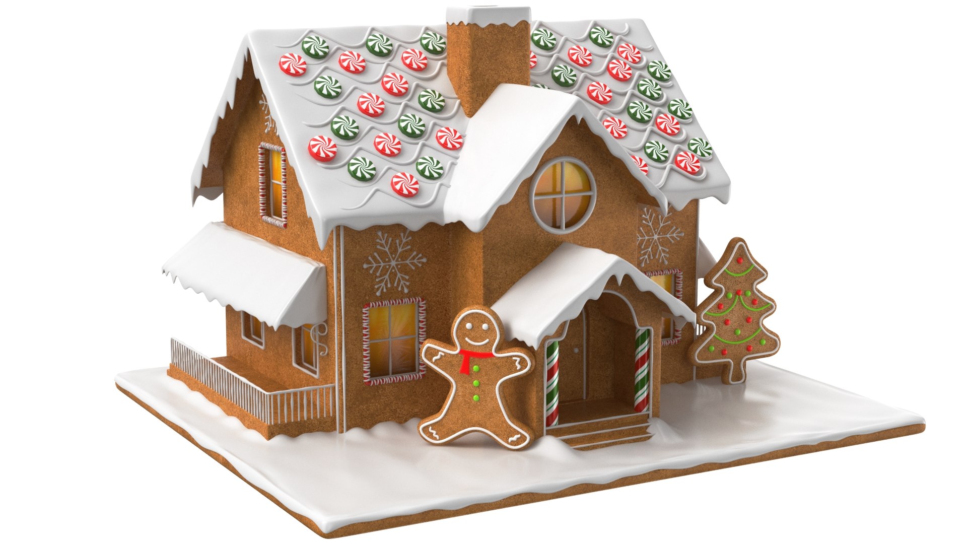 Detailed Gingerbread House Model - TurboSquid 2159975