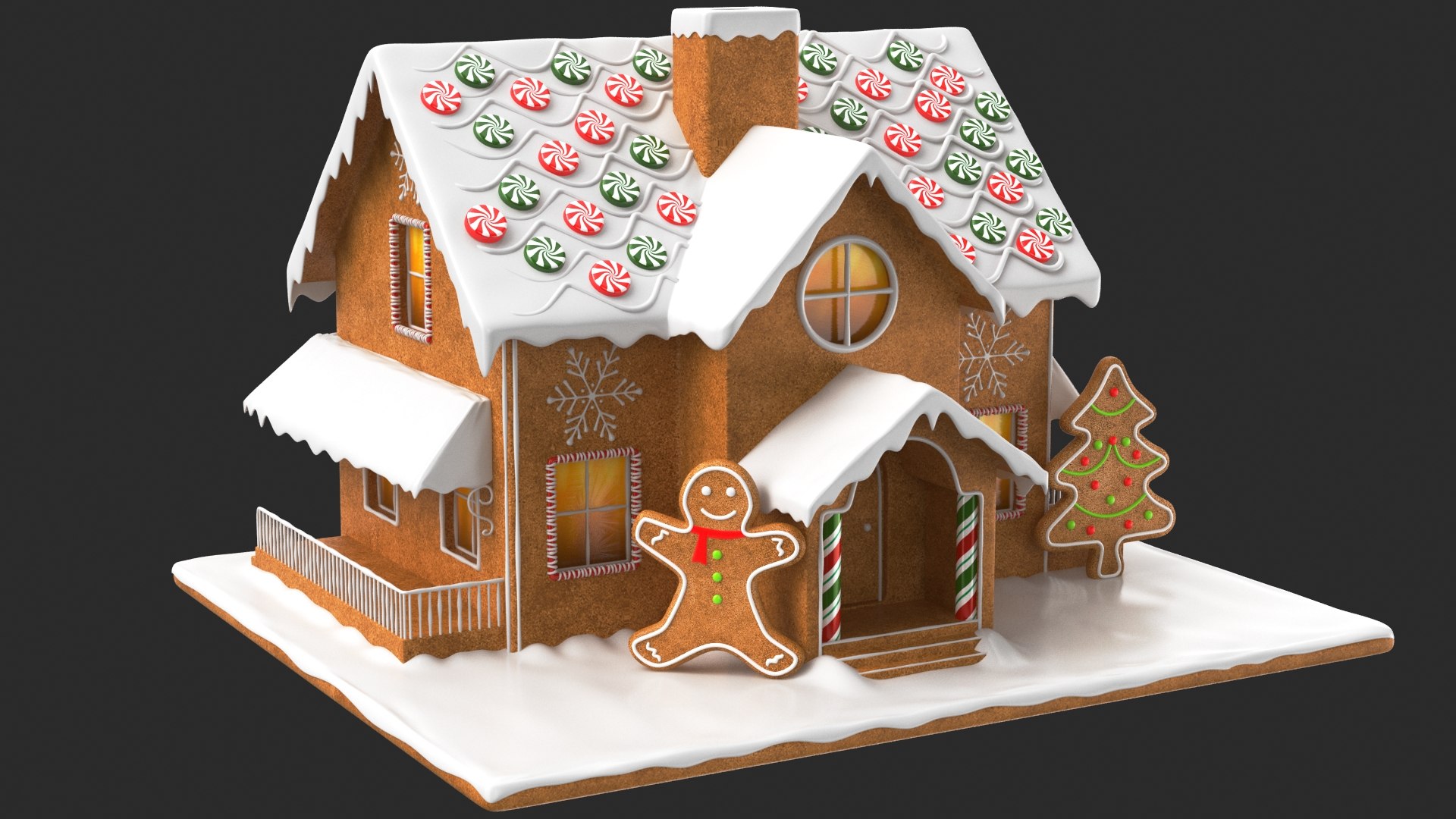 Detailed Gingerbread House Model - TurboSquid 2159975