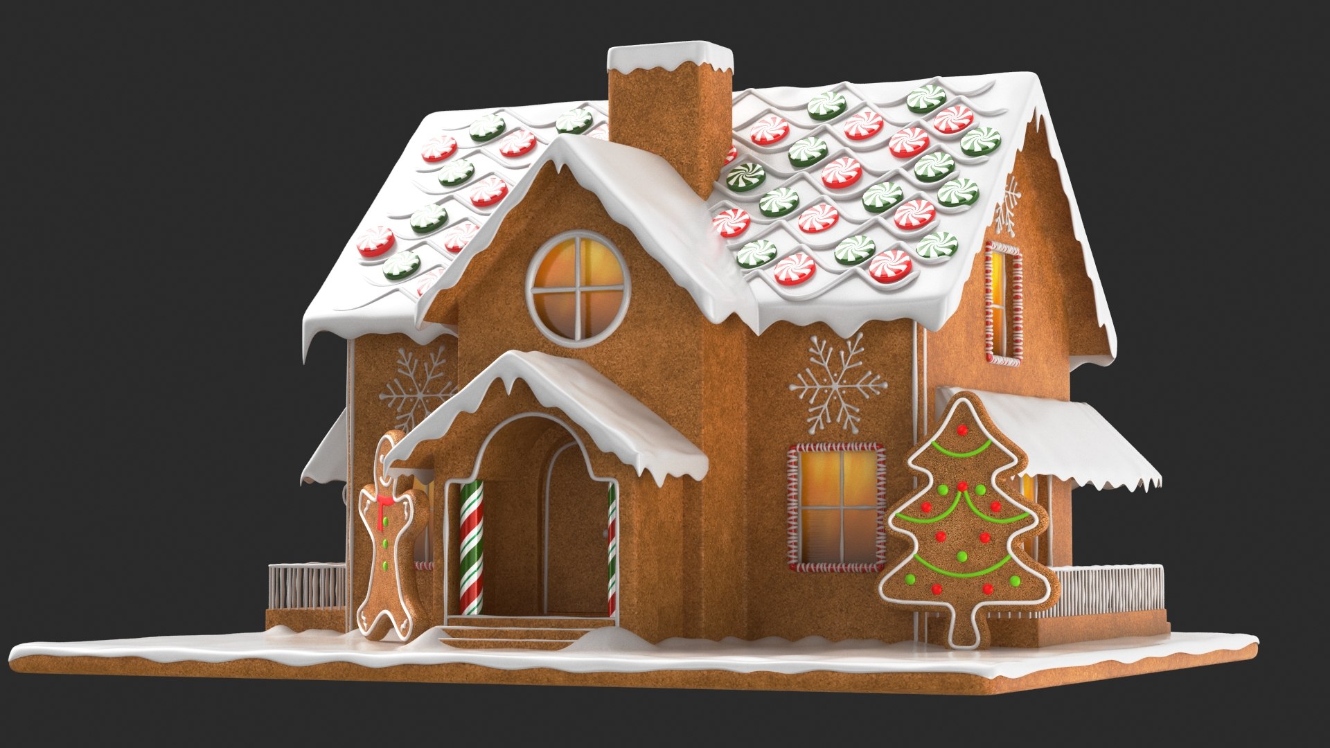 Detailed Gingerbread House model - TurboSquid 2159975