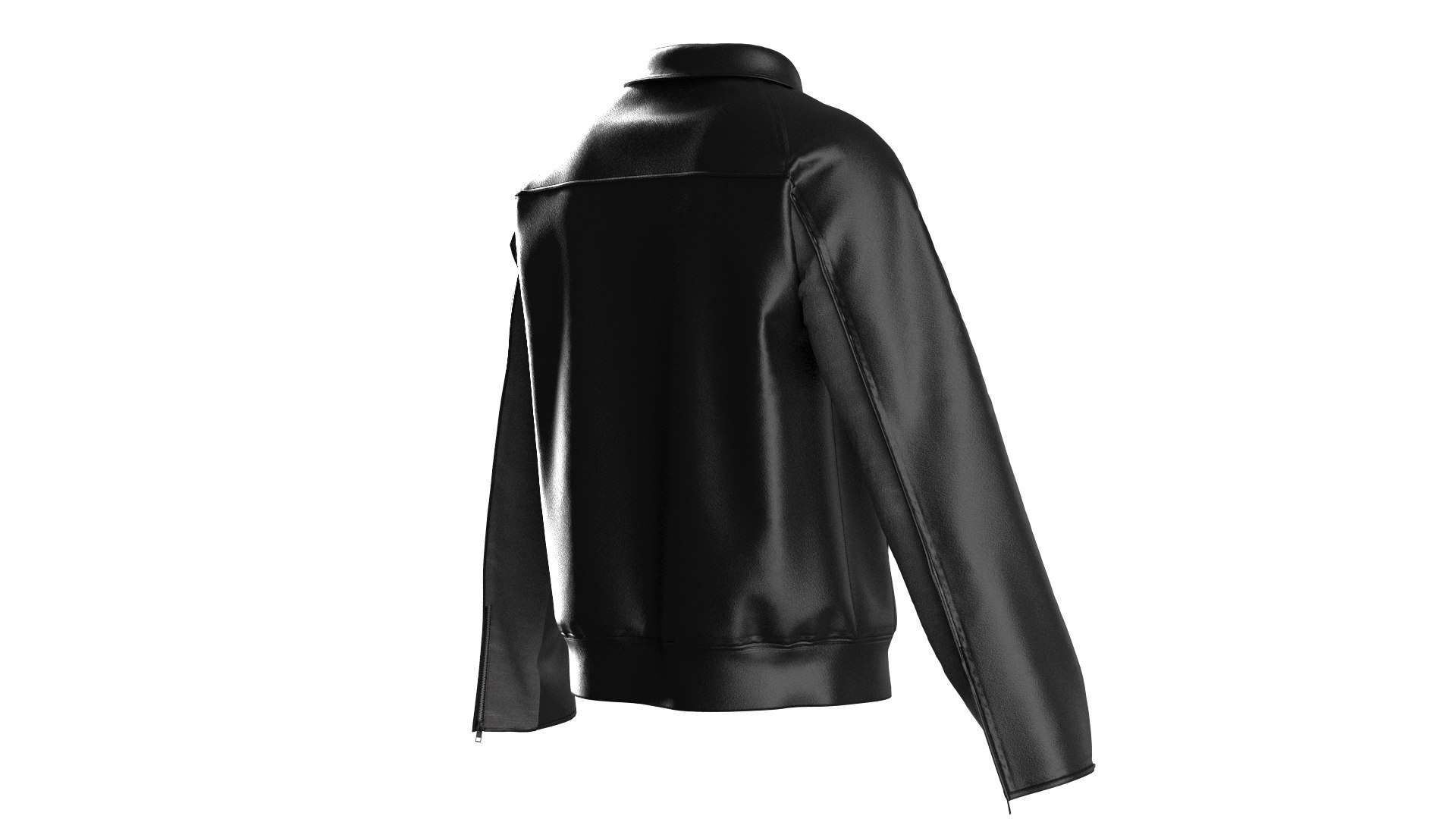 Male Raglan Leather Jacket 3D Model - TurboSquid 2177437