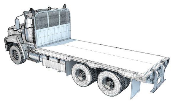 Flatbed truck 3D model - TurboSquid 1332435