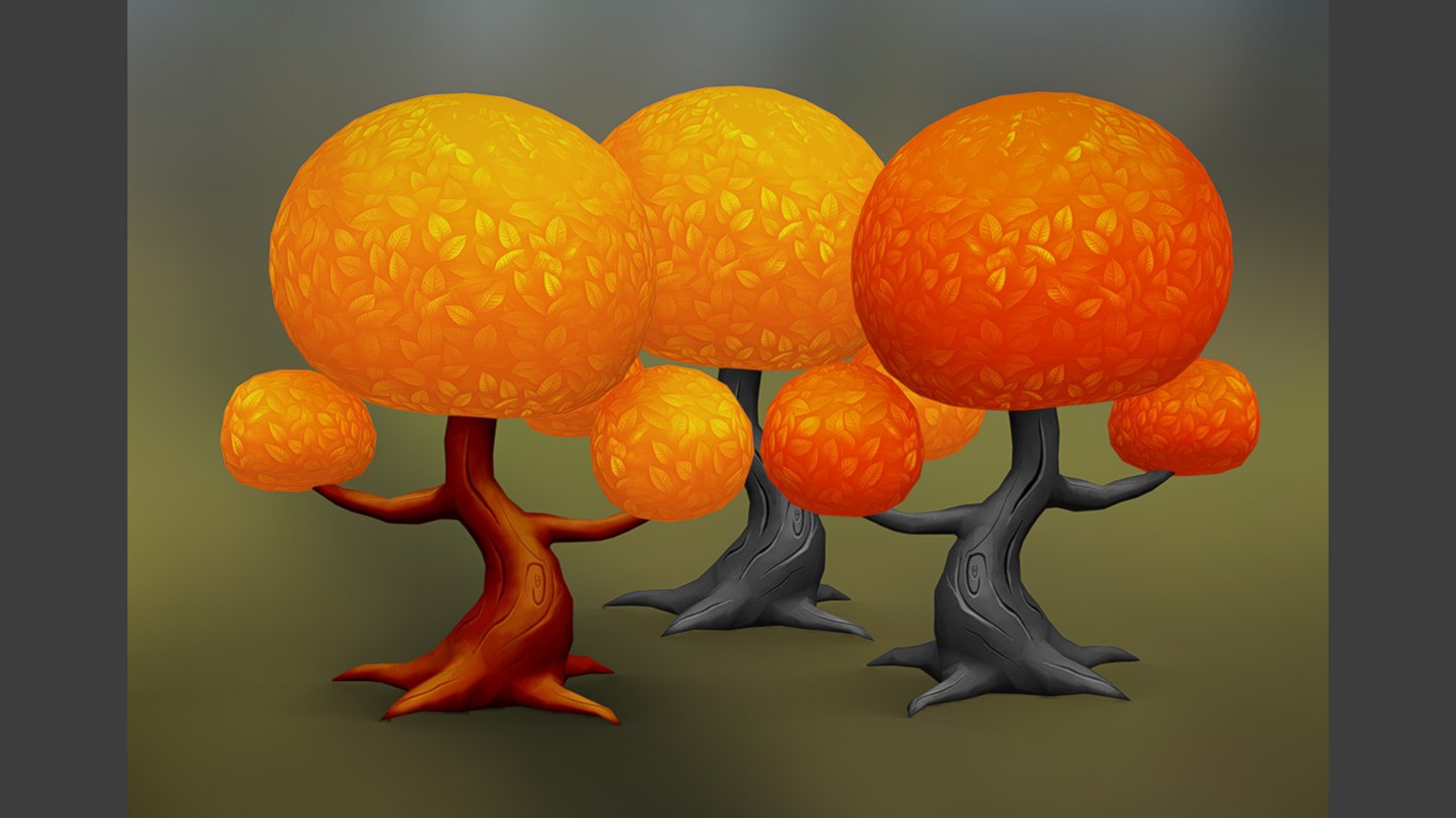 3D Cartoon Tree Pack Model - TurboSquid 2325915