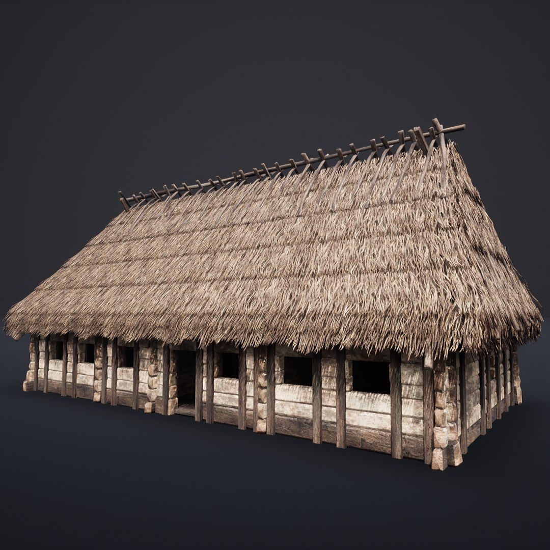 3D AAA MEDIEVAL SLAVIC HOUSE COTTAGE CABIN HUT GENERIC VILLAGE FARM ...