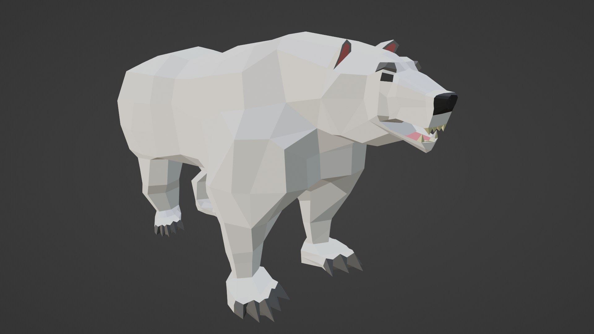 3D LOW POLY Bear White 3D model - TurboSquid 2131992