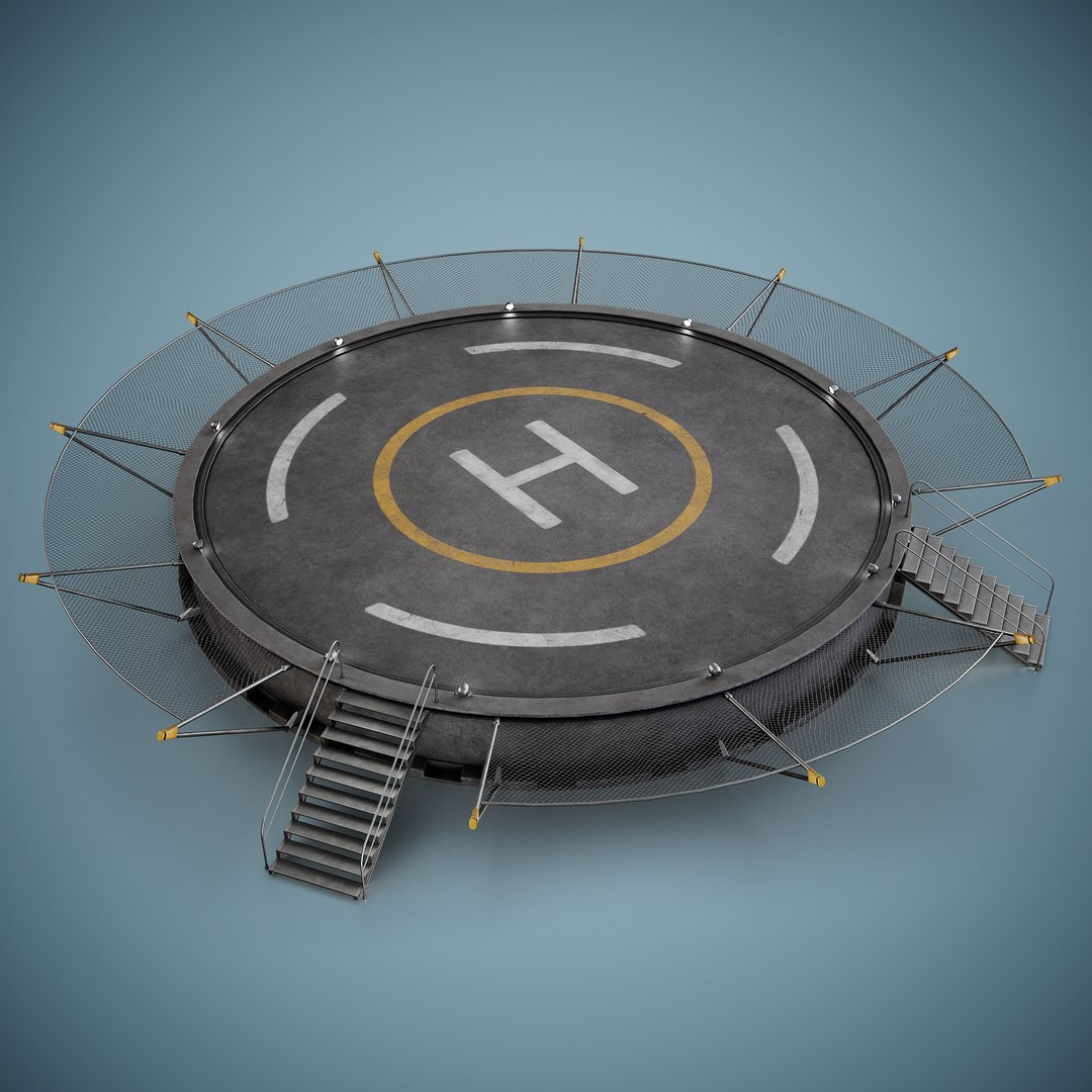 3D Helipad Circular Platform - TurboSquid 2212933
