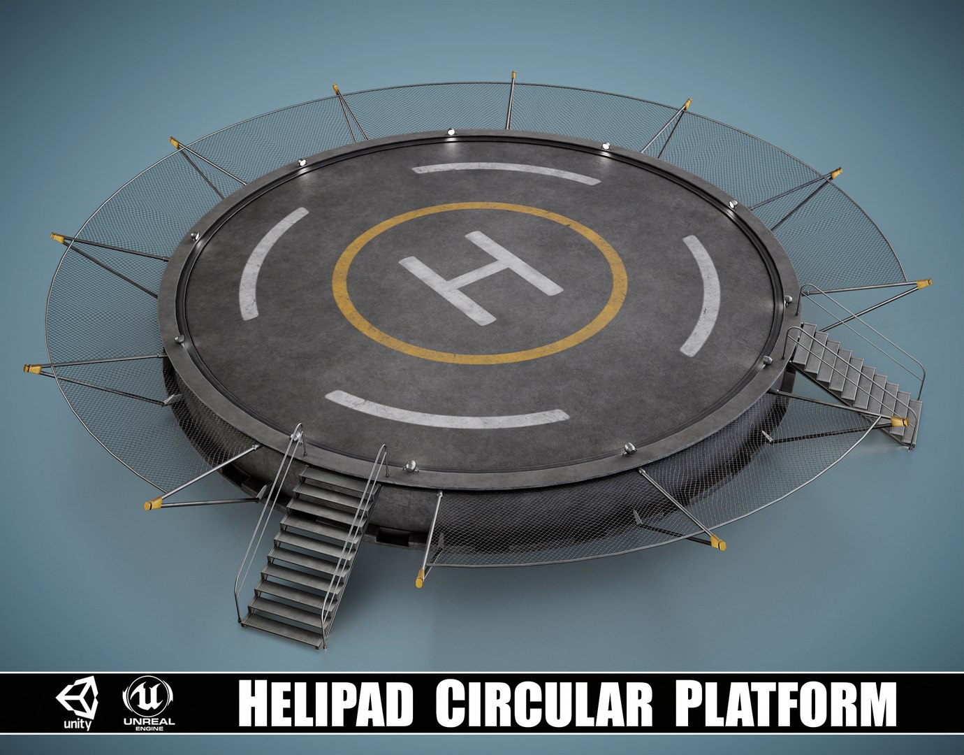 3D Helipad Circular Platform - TurboSquid 2212933